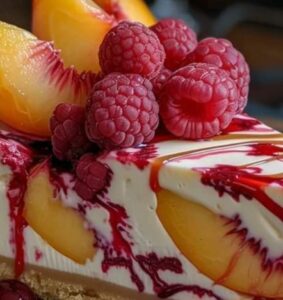 Peach Raspberry Cheesecake - glassika